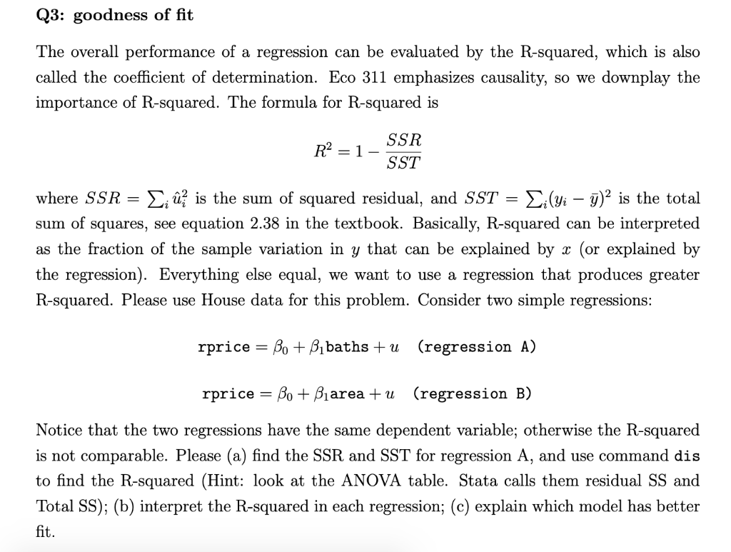 Assuming that the total sum of squares, SST, is not | Chegg.com