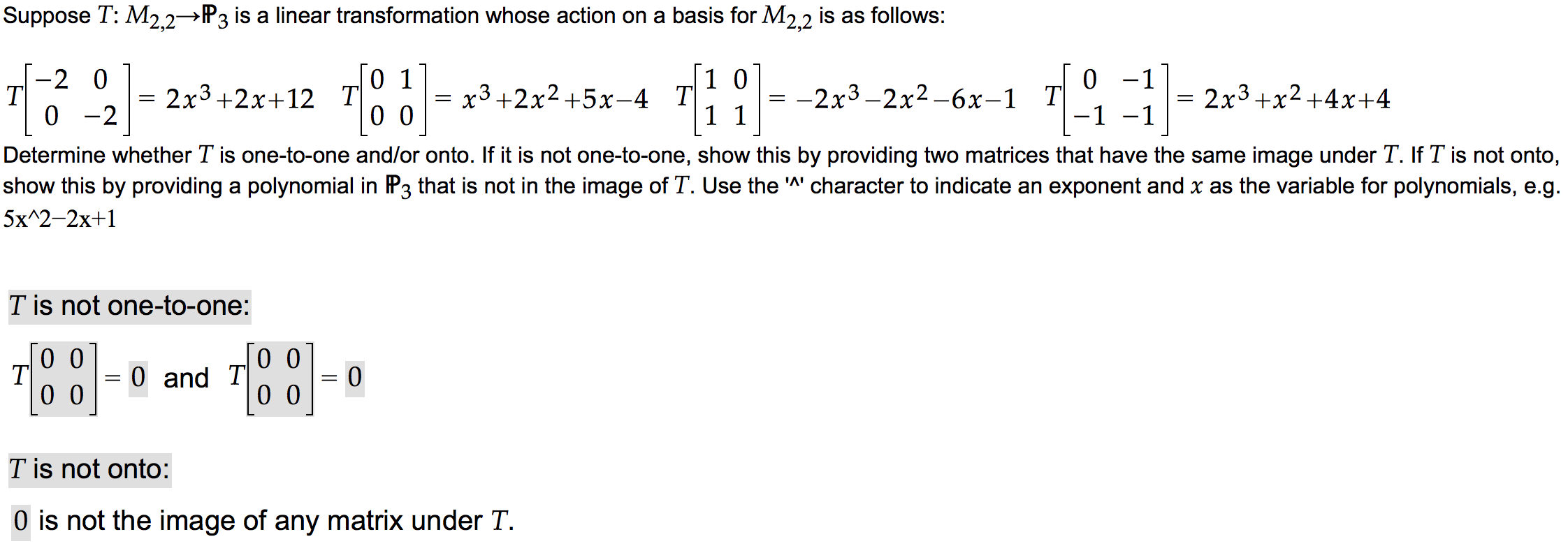 Solved Suppose T: M2,2P3 is a linear transformation whose | Chegg.com