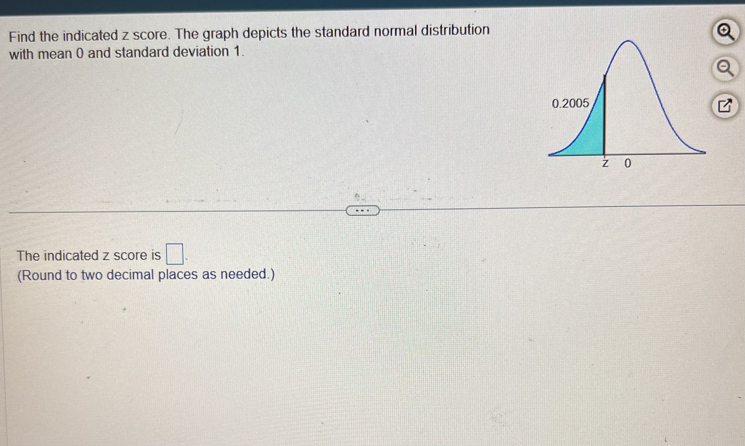 Solved Find the indicated z score. The graph depicts the | Chegg.com