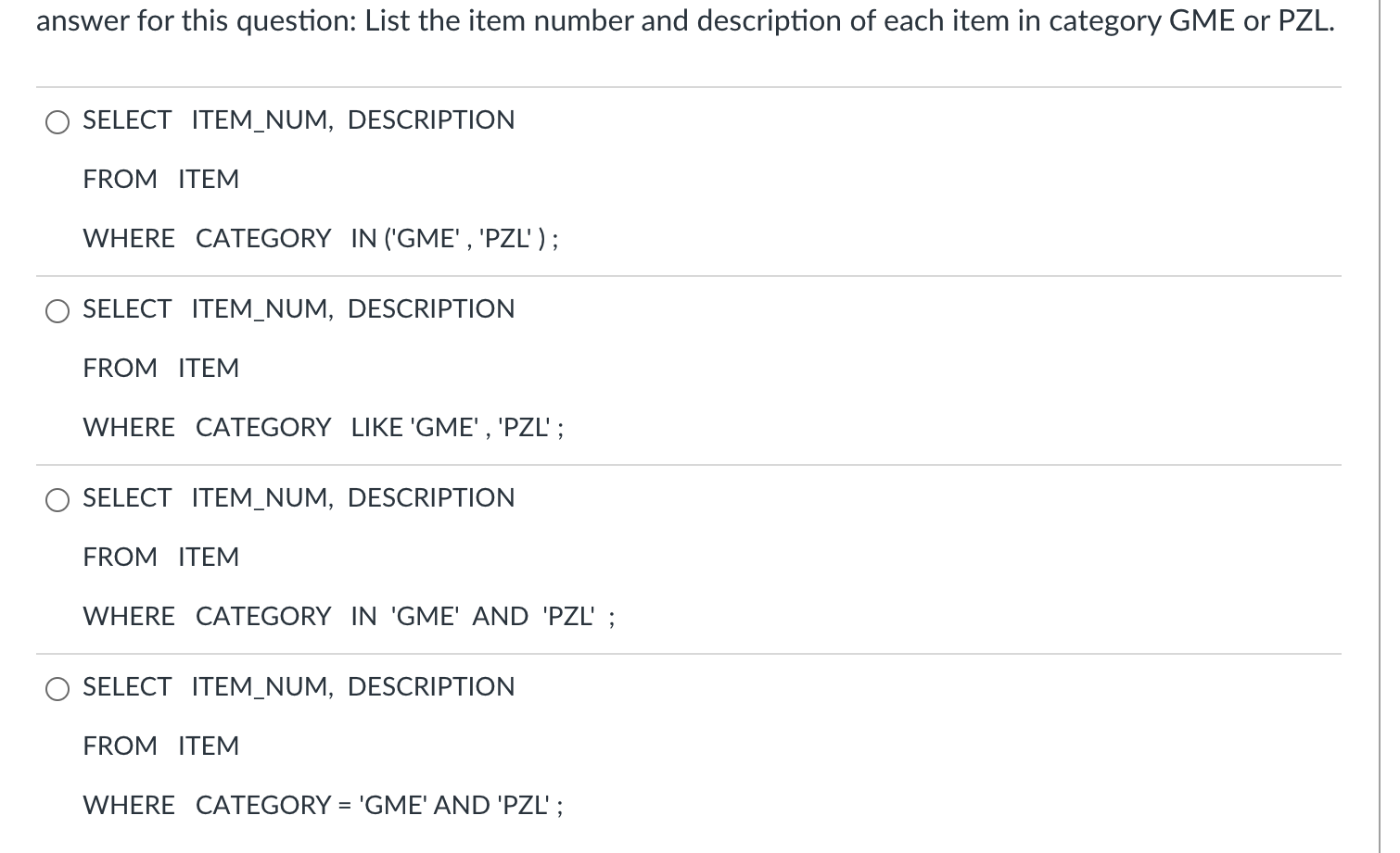 Solved answer for this question: List the item number and | Chegg.com