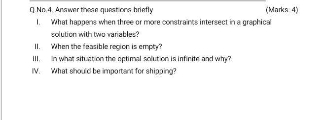 Solved Q.No.4. Answer these questions briefly (Marks: 4) I. | Chegg.com