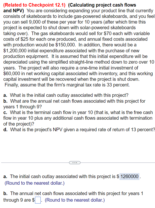Solved (Related to Checkpoint 12.1) (Calculating project | Chegg.com