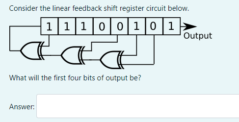 Solved Consider the linear feedback shift register circuit | Chegg.com