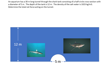 Solved An aquariam has a 30 m long turnel through the shark | Chegg.com