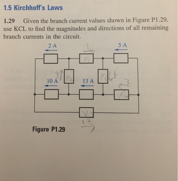 Solved 1.5 Kirchhoff's Laws 1.29 Given the branch current | Chegg.com