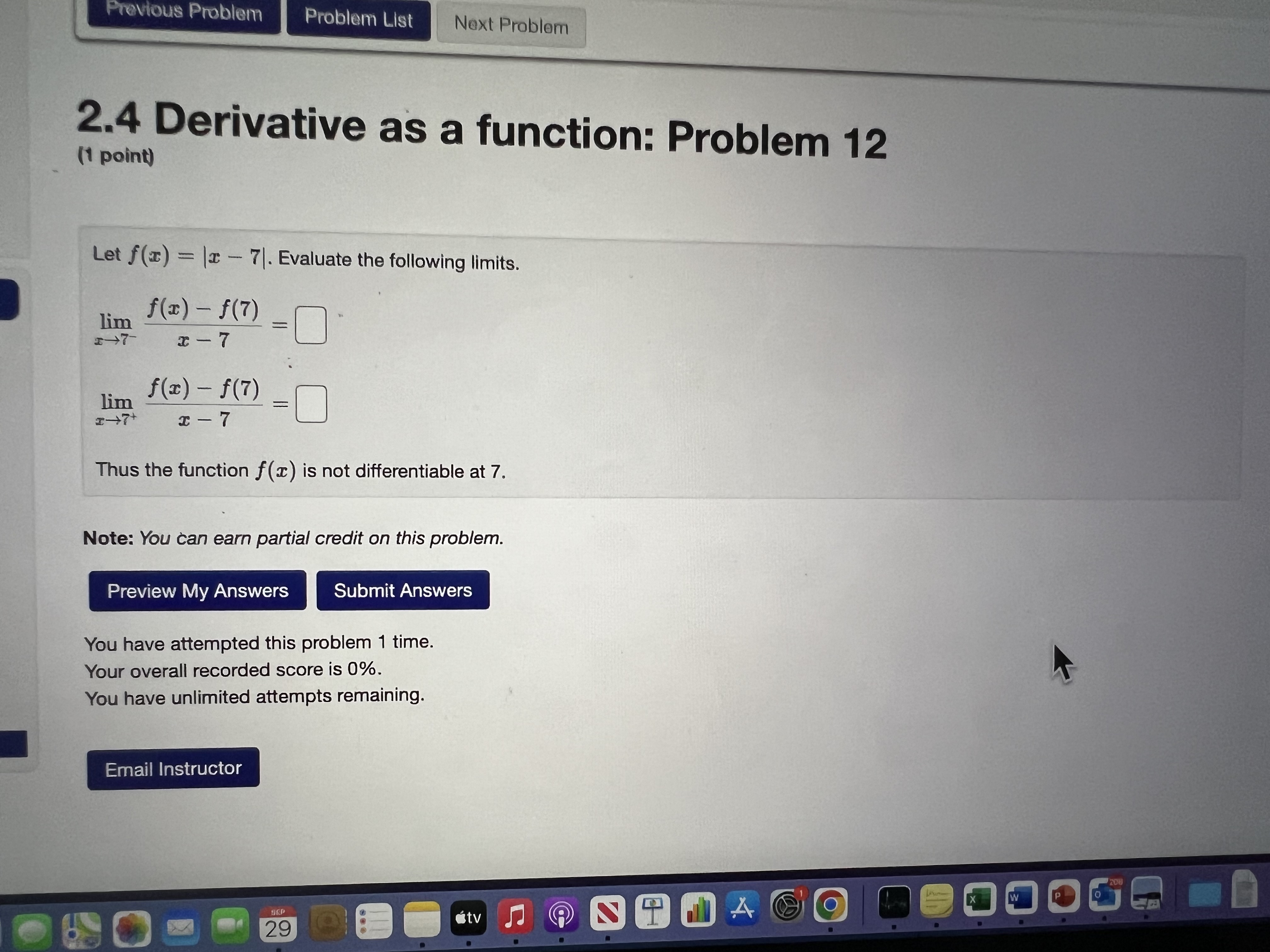 Solved (1 point) Let f(x)={x2−5x3xx≤8x>8 (a) Is f continuous | Chegg.com