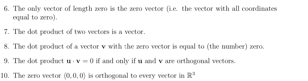 Solved 6 The Only Vector Of Length Zero Is The Zero Vector