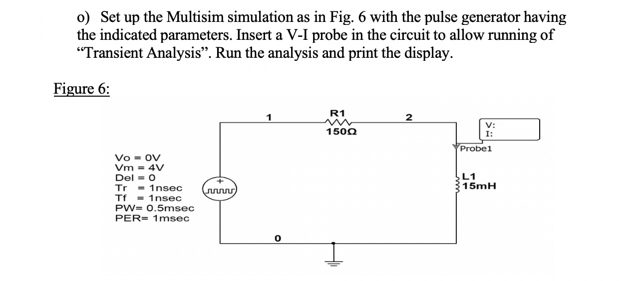 Solved o) Set up the Multisim simulation as in Fig. 6 with | Chegg.com