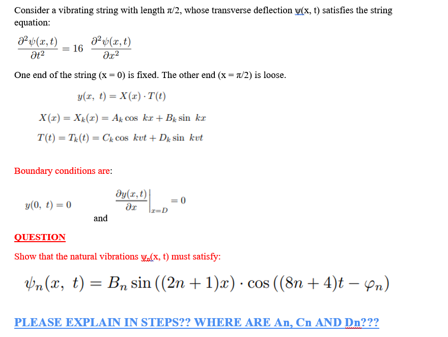 Solved Consider a vibrating string with length 1/2, whose | Chegg.com