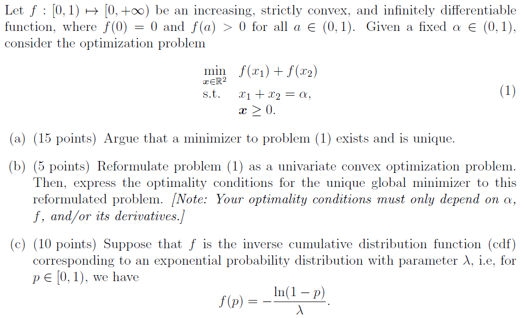 Solved Let f:[0,1)↦[0,+∞) be an increasing, strictly convex, | Chegg.com