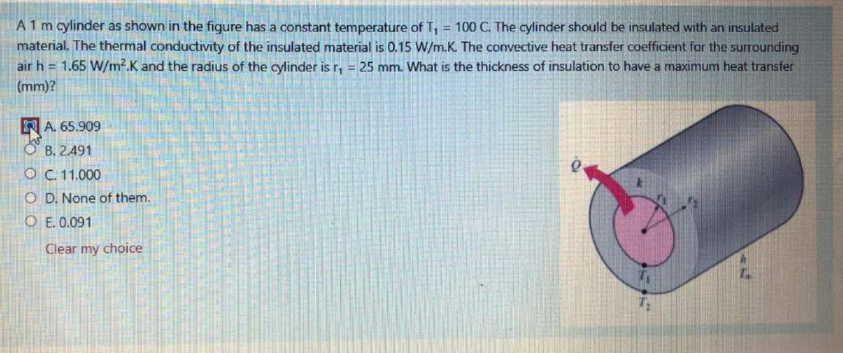 Solved A 1 m cylinder as shown in the figure has a constant | Chegg.com