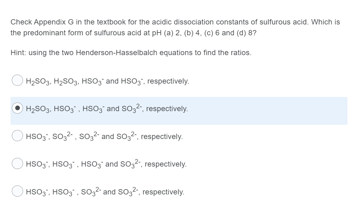 Solved Check Appendix G in the textbook for the acidic | Chegg.com