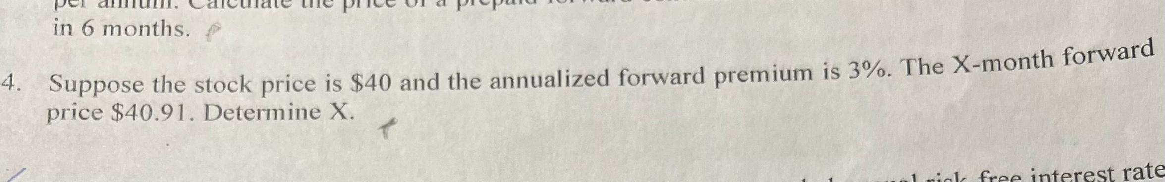 Solved Suppose the stock price is $40 and the annualized | Chegg.com