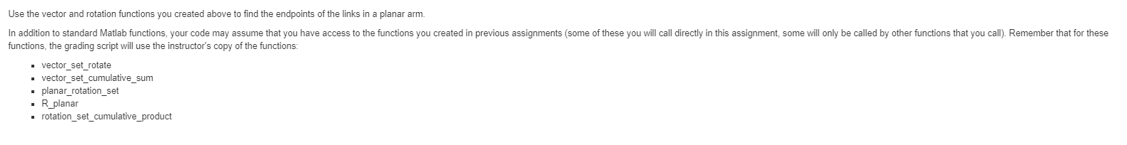 Use the vector and rotation functions you created | Chegg.com
