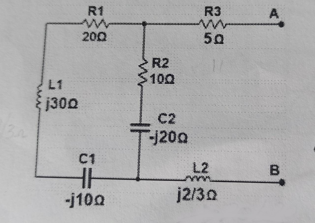 Solved find the equivalent impedance of the circuit shown in | Chegg.com
