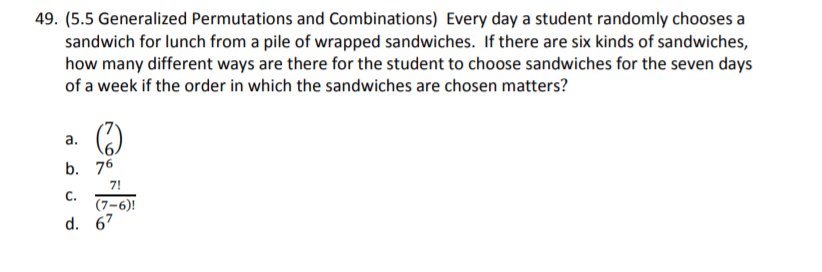 Solved 49. (5.5 Generalized Permutations and Combinations) | Chegg.com