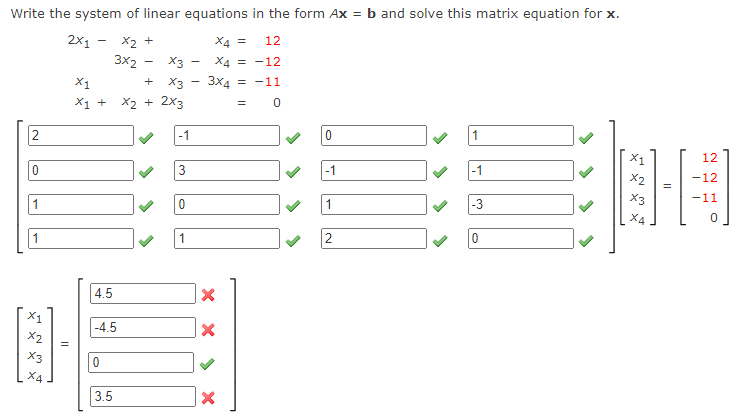 Solved Write the system of linear equations in the form Ax = | Chegg.com