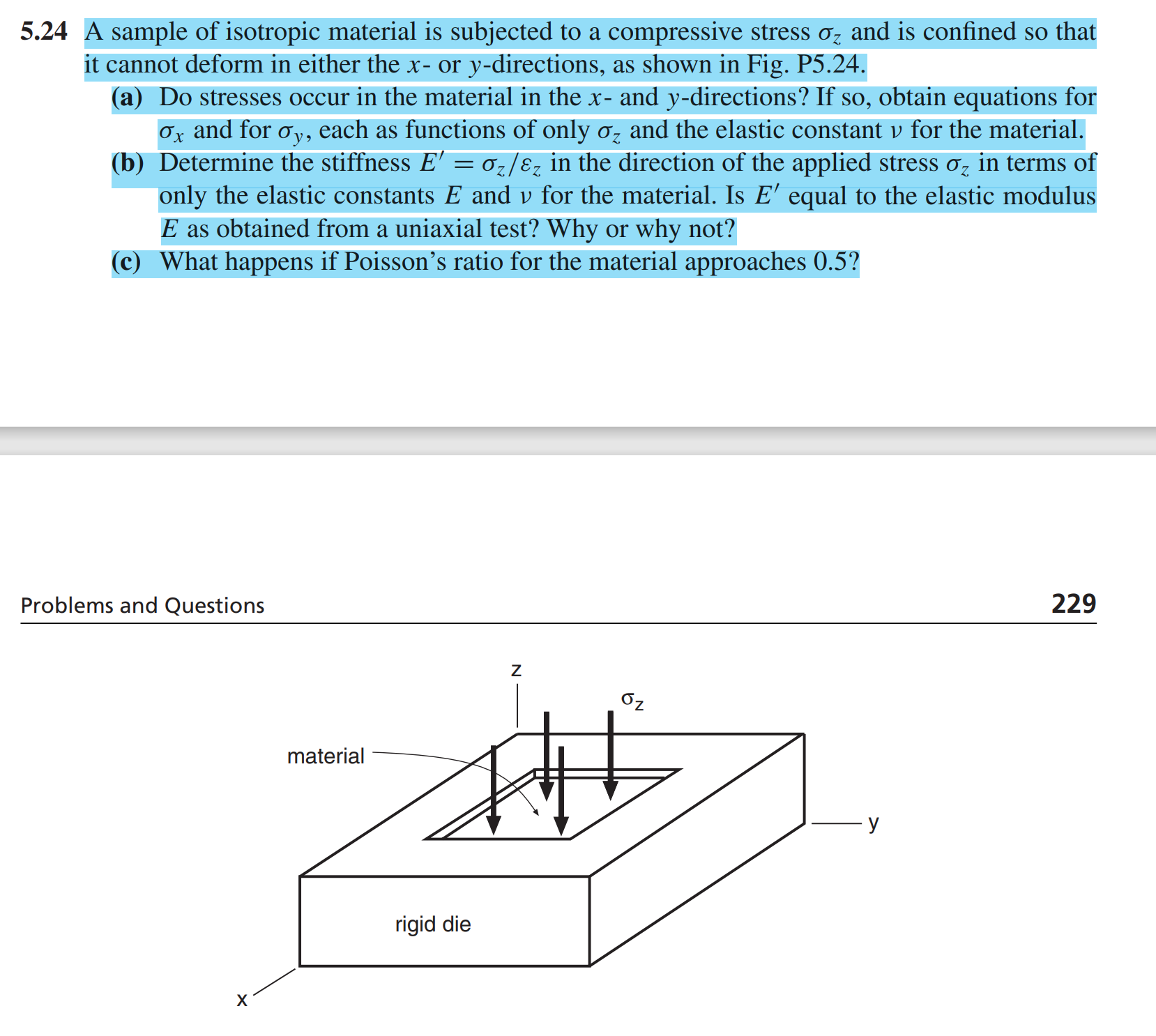 5.24 ﻿A sample of isotropic material is subjected to | Chegg.com