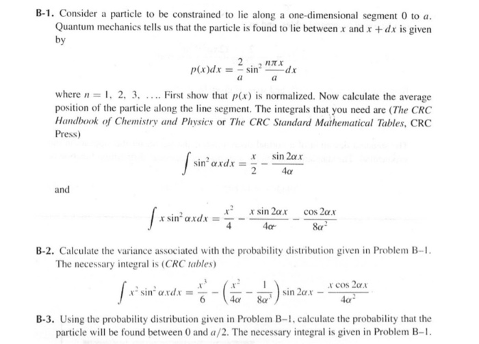 Solved B-1. Consider a particle to be constrained to lie | Chegg.com