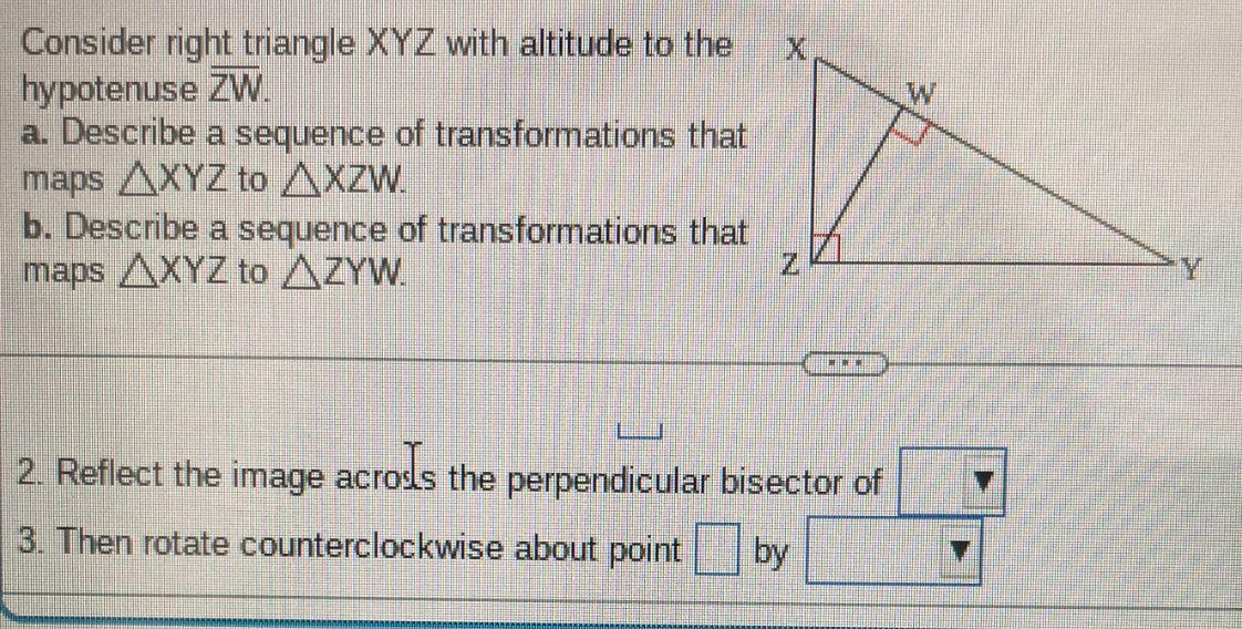 Solved Consider right triangle XYZ with altitude to the | Chegg.com