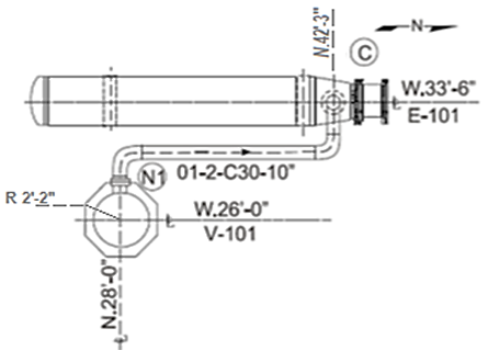 Solved Draw the piping isometric for the sample line showed | Chegg.com