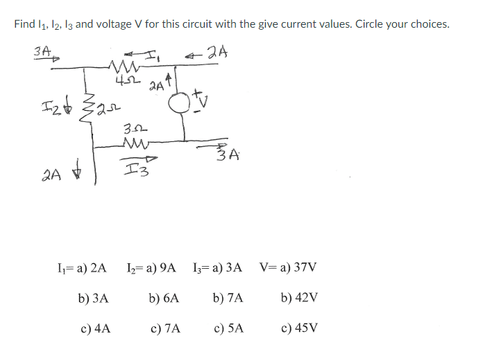 Solved 1) Find I1, I2 and I3, and voltage V for this circuit | Chegg.com Solved 1) Find I1, I2 and I3, and voltage V for this circuit | Chegg.com