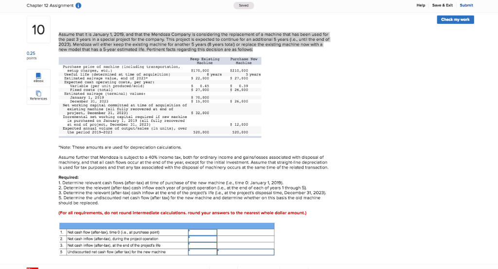 Chapter 12 Assignment Help Save&Exit Submit Seved | Chegg.com