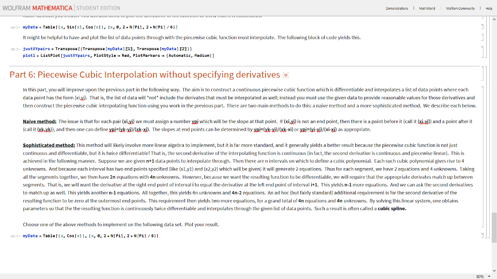 WOLFRAM MATHEMATICA STUDENT EDITION Demonstrations | | Chegg.com