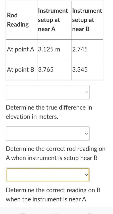 Solved Rod Instrument Instrument setup at setup at near A | Chegg.com