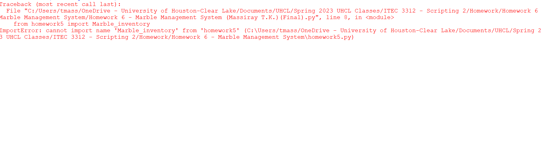 Solved HERE IS MY CODE:from homework5 import | Chegg.com