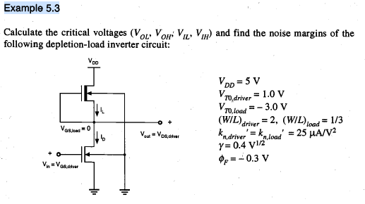 Solved 7. For an nMOS depletion-load inverter circuit, | Chegg.com