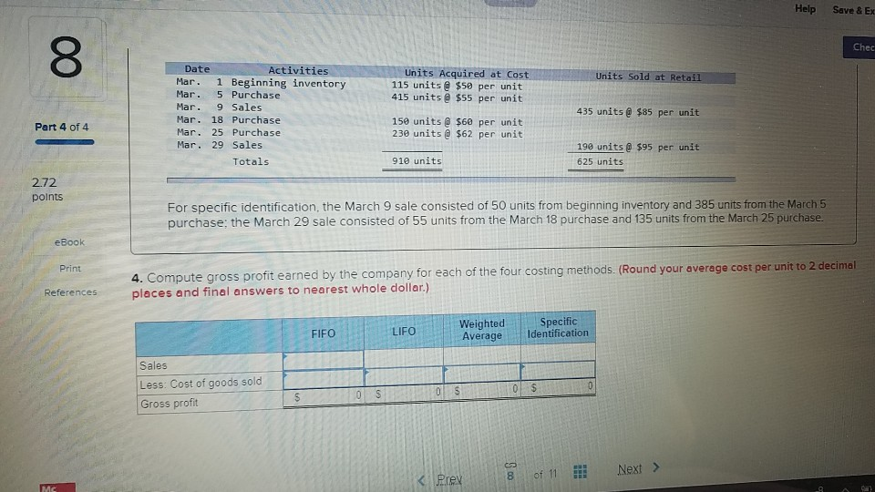 Solved neip Save&Ex 4 Chech Warnerwoods Company uses a | Chegg.com