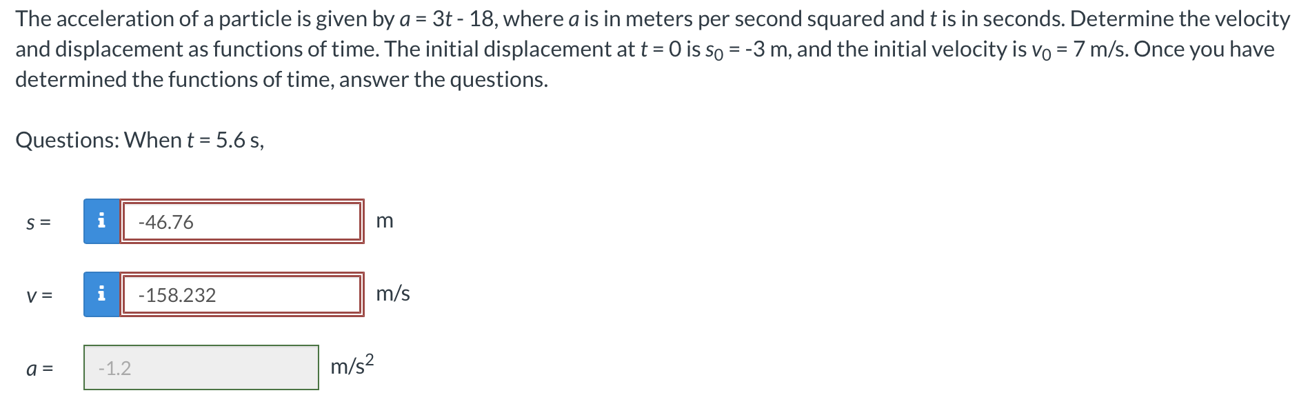 Solved The acceleration of a particle is given by a=3t−18, | Chegg.com