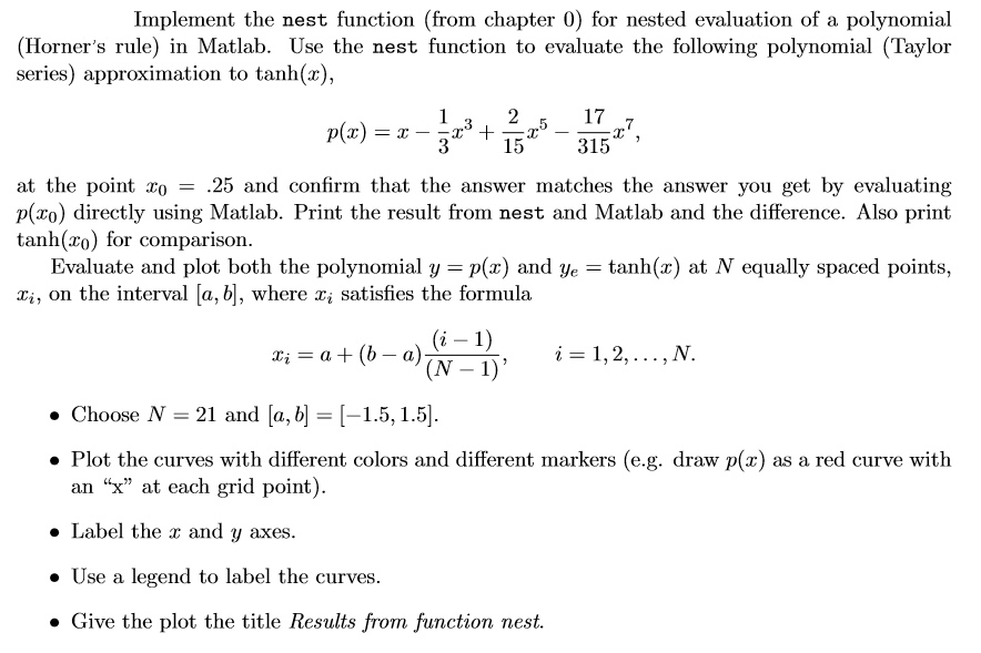 Solved Implement the nest function (from chapter 0) for | Chegg.com
