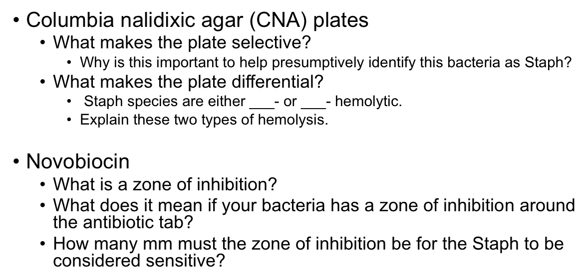 Solved . . Columbia nalidixic agar (CNA) plates • What makes | Chegg.com