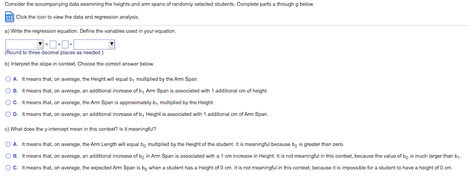 Solved Consider the accompanying data examining the heights | Chegg.com
