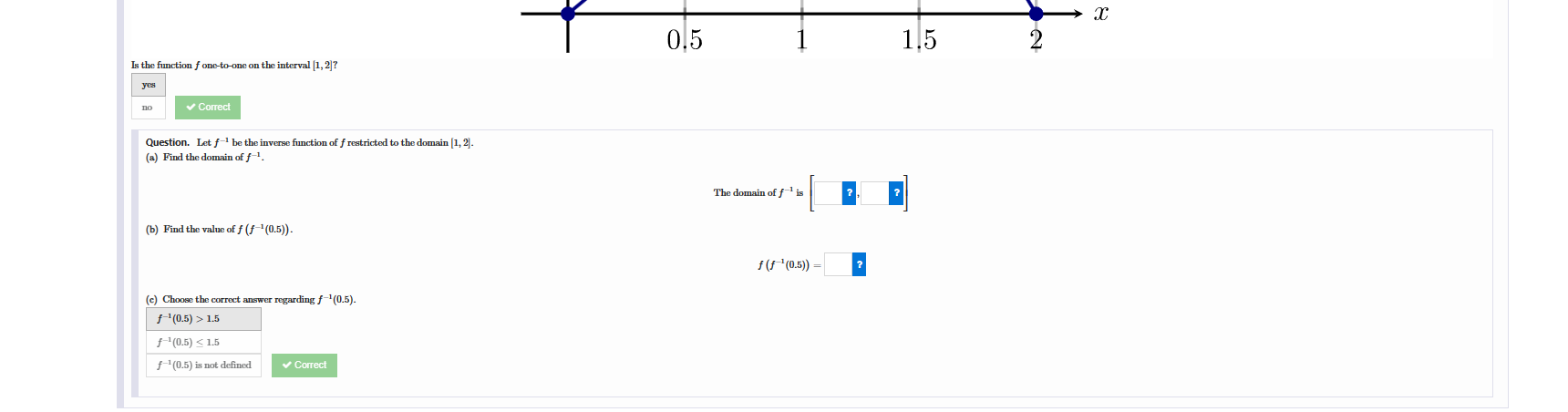 Is the function f ﻿one-to-one on the interval | Chegg.com