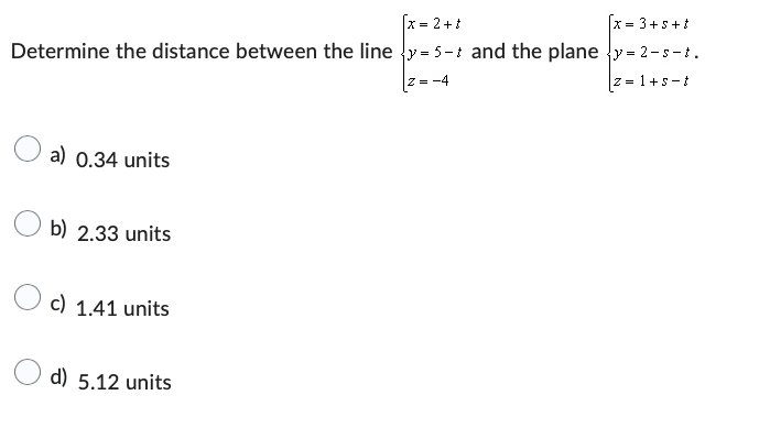Solved Determine the distance between the line | Chegg.com
