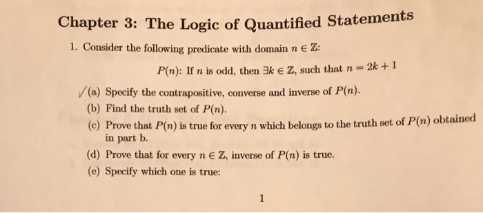Solved Chapter 3: The Logic of Quantified Statements 1. | Chegg.com