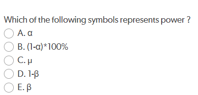 Solved Which of the following symbols represents power? A. a | Chegg.com