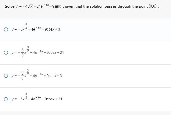 Solved Solve the problem, given that the solution passes | Chegg.com