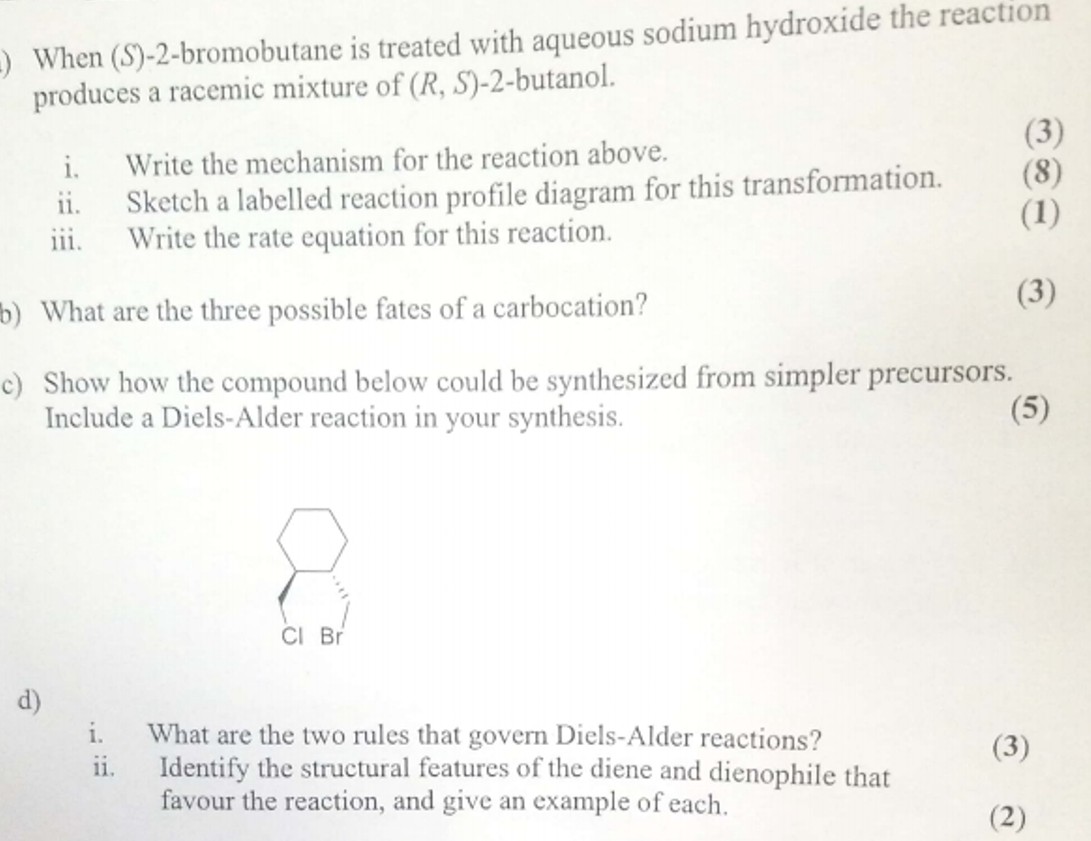 Solved When (S)-2-bromobutane is treated with aqueous sodium | Chegg.com
