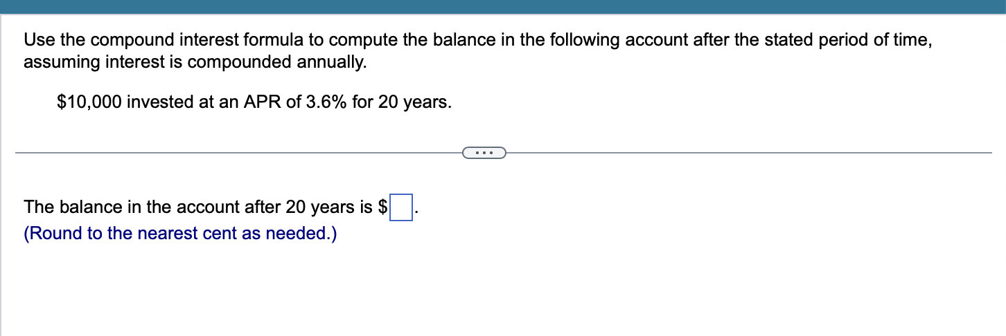 Solved Use the compound interest formula to compute the | Chegg.com