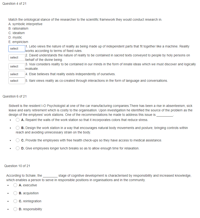 Solved Answer all these multiple choice questions and select | Chegg.com