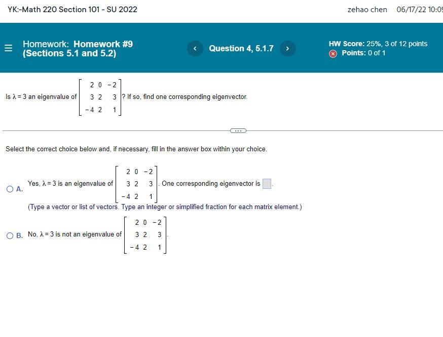 Solved YK:-Math 220 Section 101 - SU 2022 Homework: Homework | Chegg.com