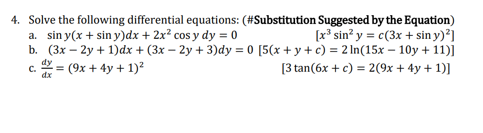 Solved Solve the following differential equations: | Chegg.com
