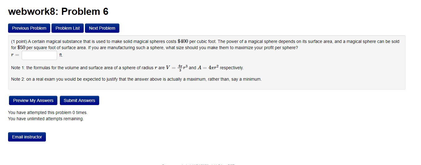 Solved webwork8: Problem 6 Previous Problem Problem List | Chegg.com
