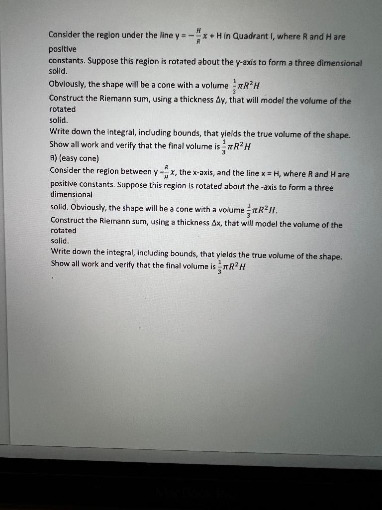 [Solved]: Consider the region under the line y=-x+ H in Qu