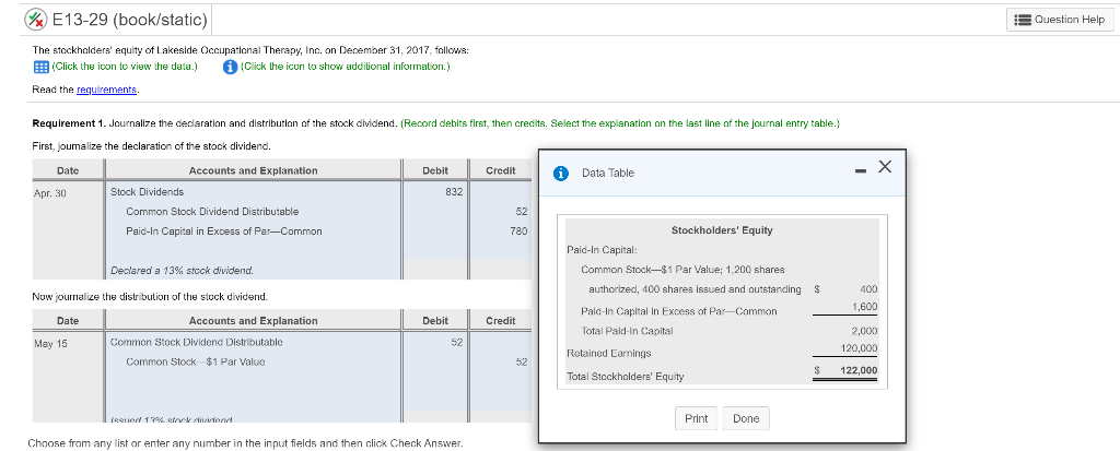 Solved W E13-29 (book/static) Question Help The | Chegg.com