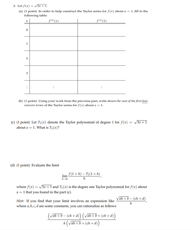 Solved Let f(x)=3x+12.(a) (1 ﻿point) ﻿In order to help | Chegg.com